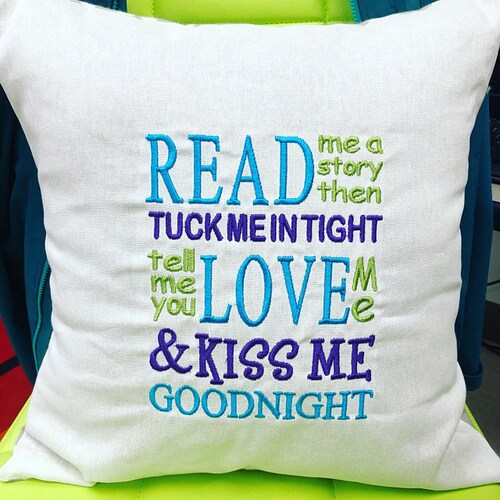 Read Me A Story Version 2 Embroidery Saying Reading Pillow - Etsy