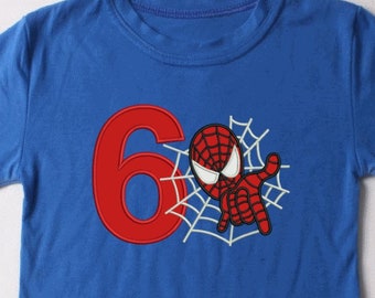Spiderman 6 Birthday Embroidery - Etsy
