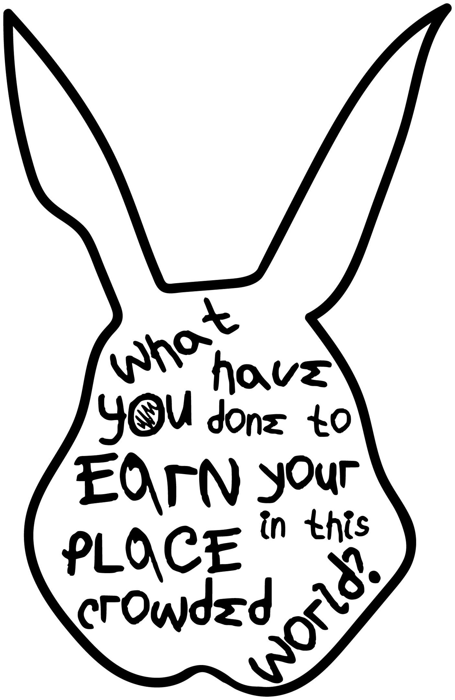 Utopia Mr Rabbit Earn Your Place Vinyl Decal - Etsy Hong Kong