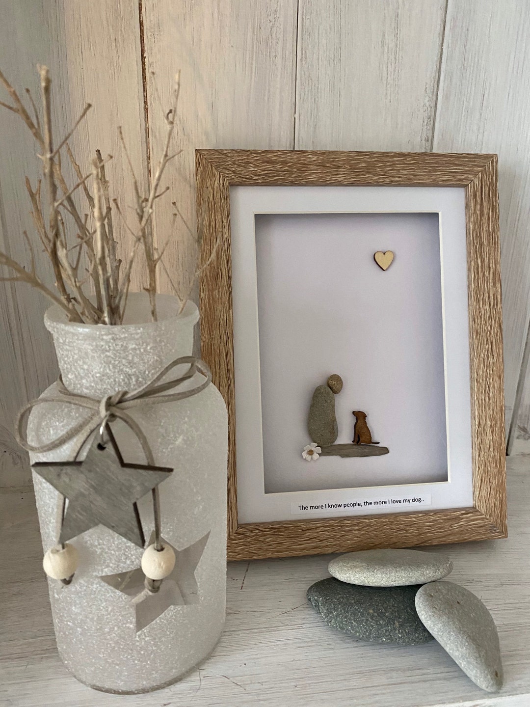 Pebble art dogs pets cats gift love funny Fathers Day - Etsy.de
