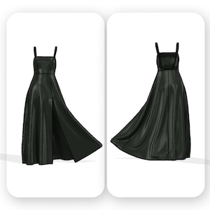 Maxi Slit Dress Pattern - Formal Prom Dress Sewing Tutorial - Evening ...