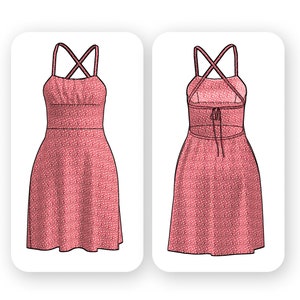 Summer Dress Pattern | Mini Dress Pattern | Backless Dress Pattern ...