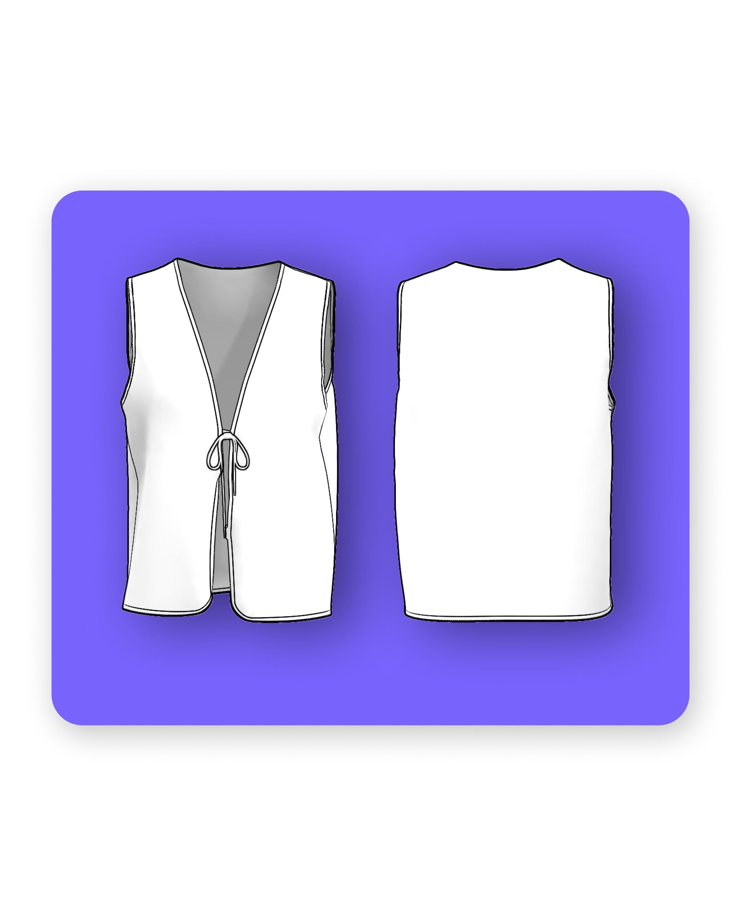 Quilted Vest Pattern - Easy Digital PDF - Tie Top Sewing Pattern ...