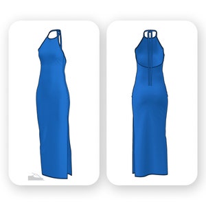 Halter Dress Pattern | Backless Dress Pattern | Maxi Dress Pattern ...