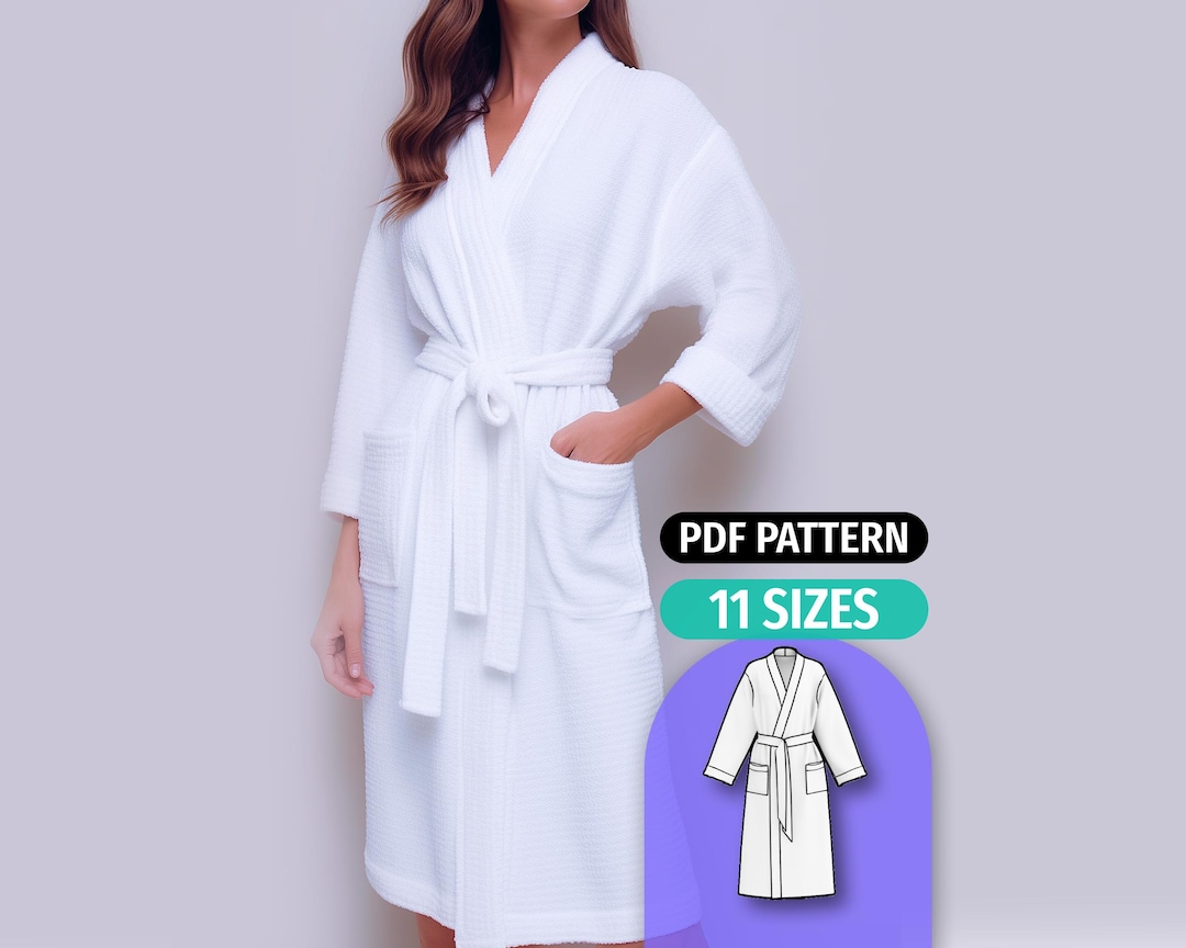 Robe Sewing Pattern: Modern Bathrobe or House Coat (PDF Pattern) - Etsy