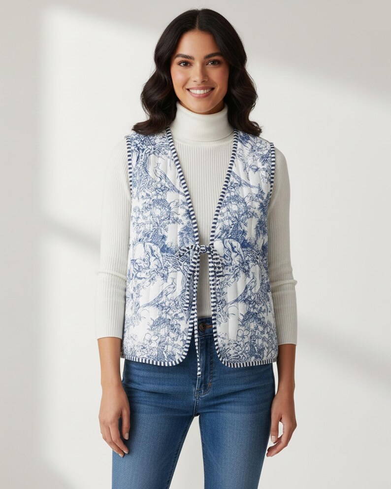 Quilted Vest Pattern - Easy Digital PDF - Tie Top Sewing Pattern ...