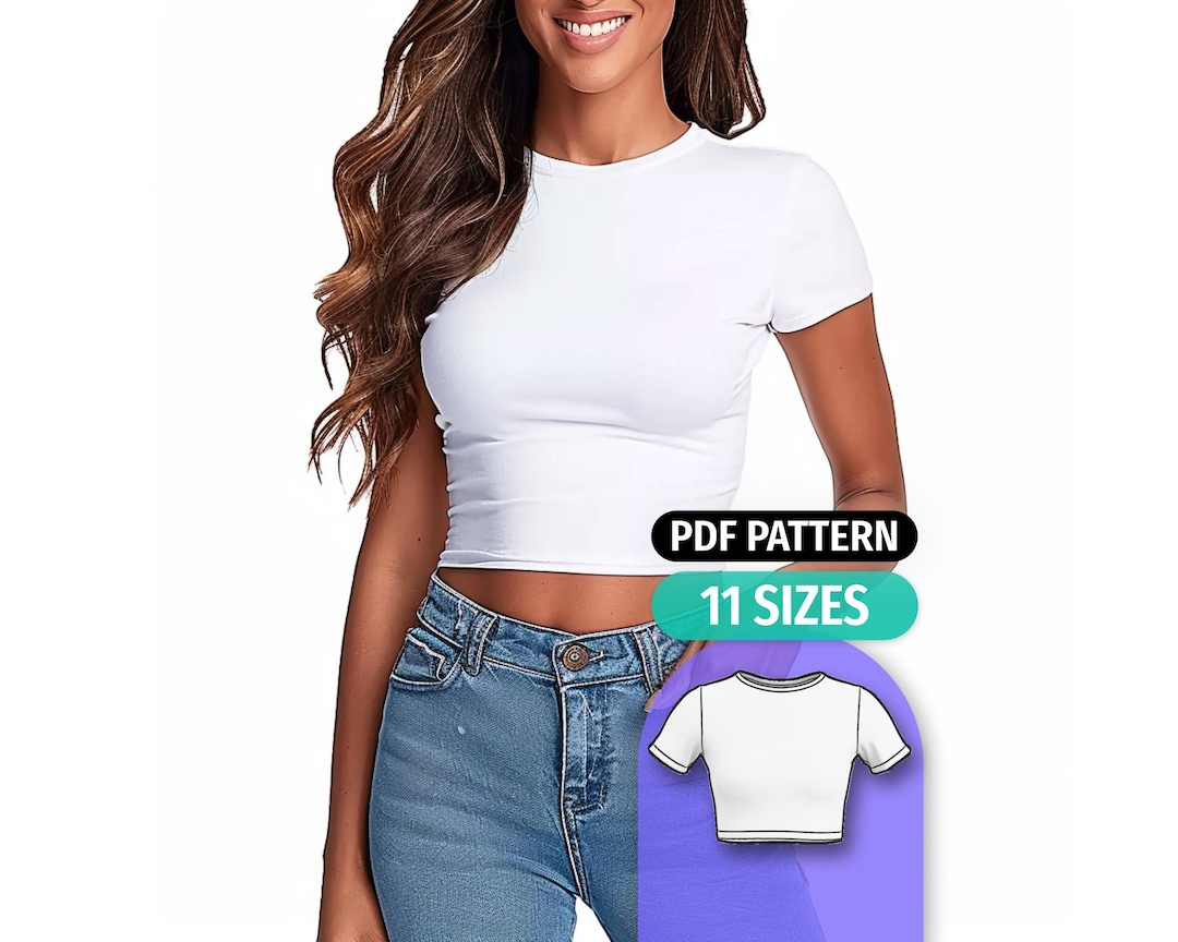 Sewing Pattern Crop Top | Easy Summer Top Pattern for Ladies | Plus ...