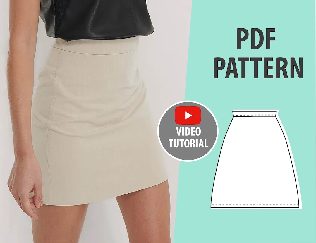 A Line Skirt Pattern Mini Skirt Pattern Skirt Sewing - Etsy