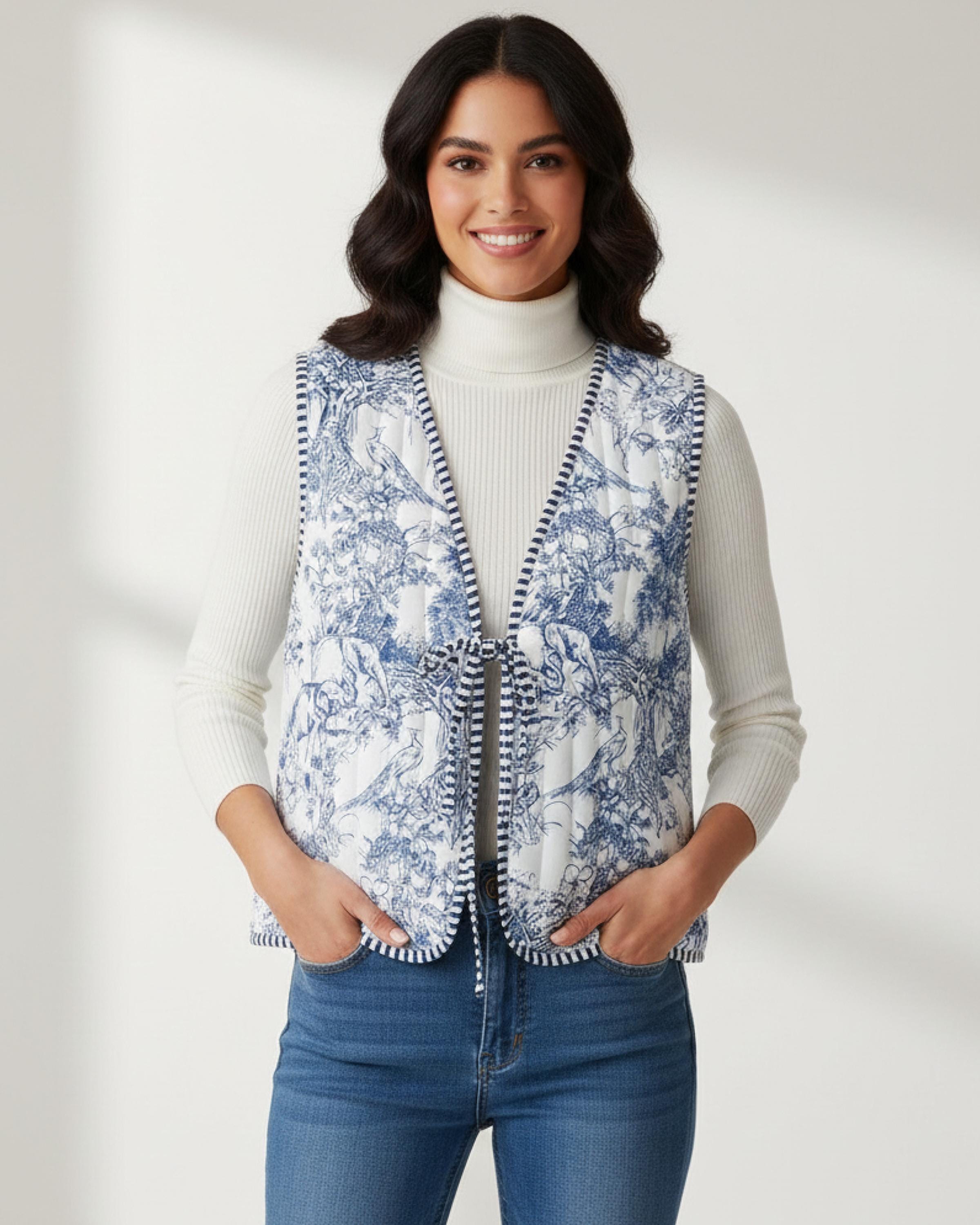 Quilted Vest Pattern - Easy Digital PDF - Tie Top Sewing Pattern ...