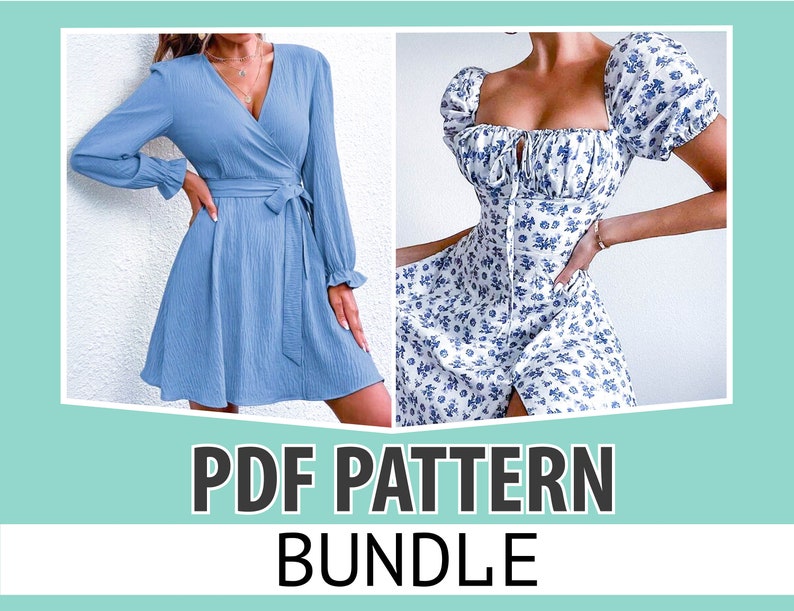 BUNDLE Milkmaid Dress & Wrap Dress Pattern Sewing Patterns - Etsy