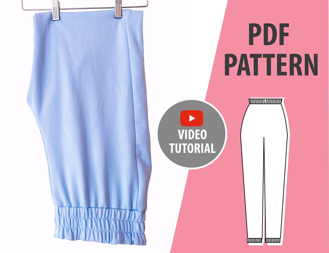 Sweatpants Hight-waist Pattern for Women PDF Sewing Patterns Digital ...