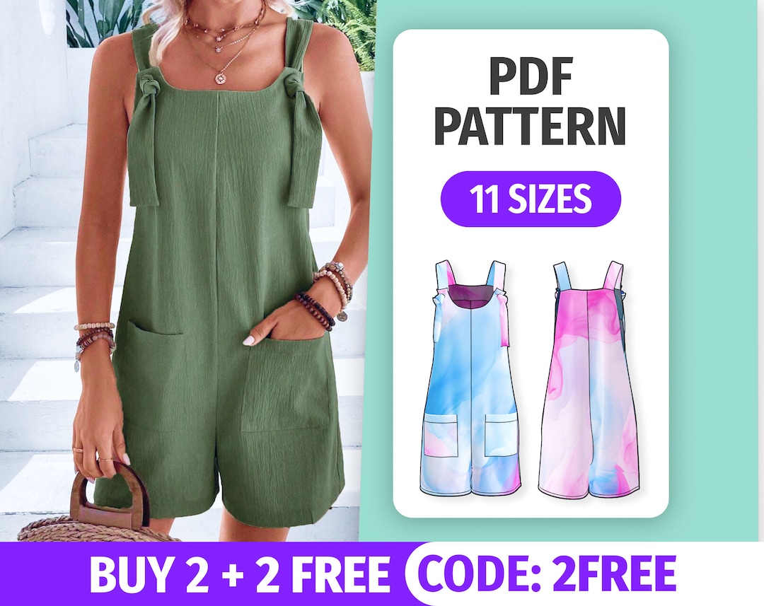 Jumpsuit Sewing Pattern PDF Beginner Sewing Pattern overall - Etsy