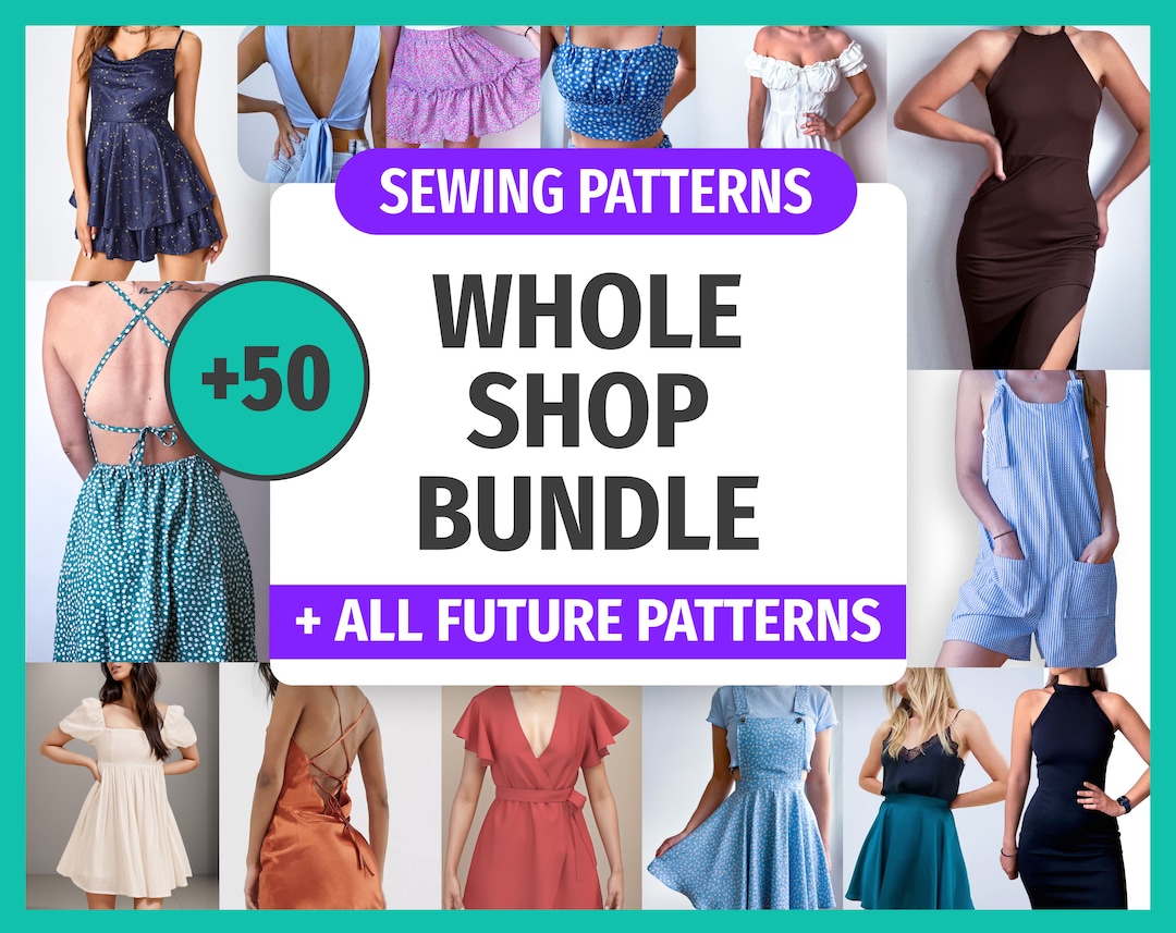 WHOLE SHOP Bundle Sewing Pattern for Womens, Beginner Sewing Patterns ...