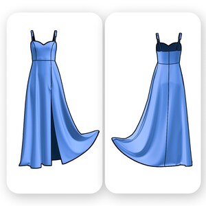 Maxi Slit Dress Sewing Pattern: Formal Gown Tutorial (PDF) - Etsy