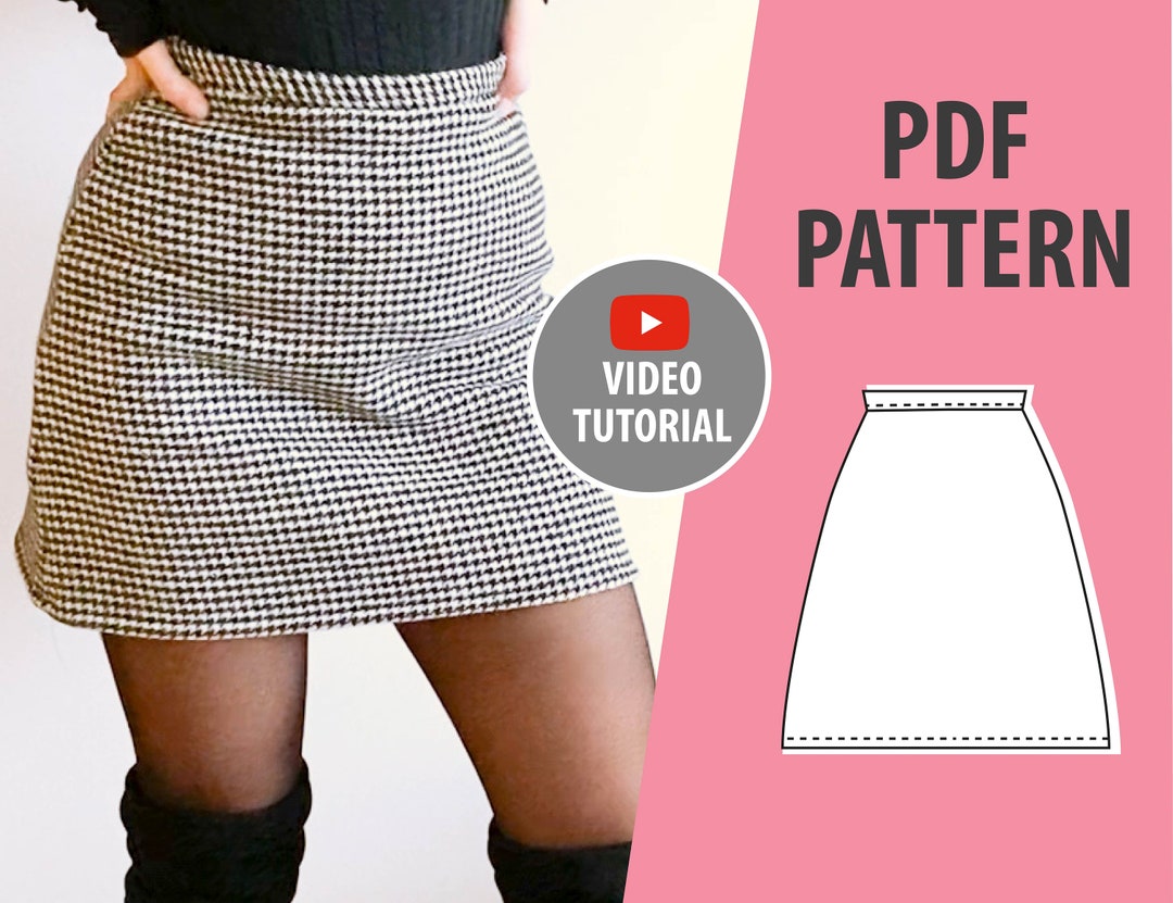 MINI SKIRT Sewing PATTERN A Line Skirt Pattern Pattern - Etsy