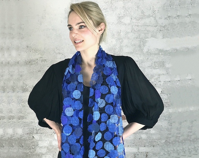 Bright Blue Silk Scarf / Magnificent Sapphire Blue Shawl / Blue ...