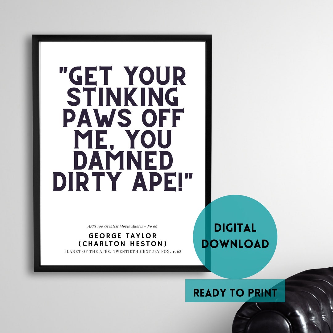 Planet of the Apes Quote Art Print (digital Download) - Etsy