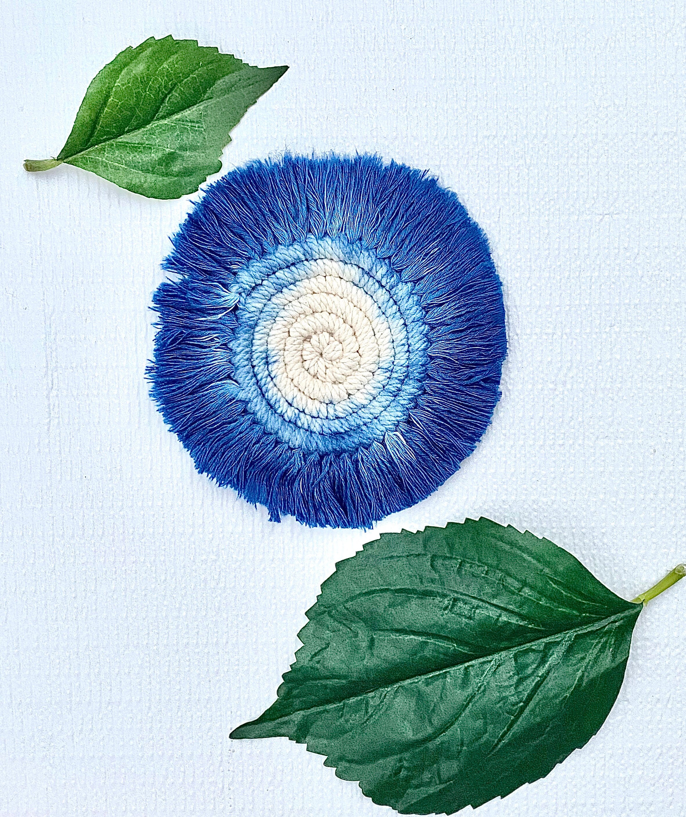 Blue Boho Coaster, Macrame Fringe Coaster, Living Room Decor - Etsy