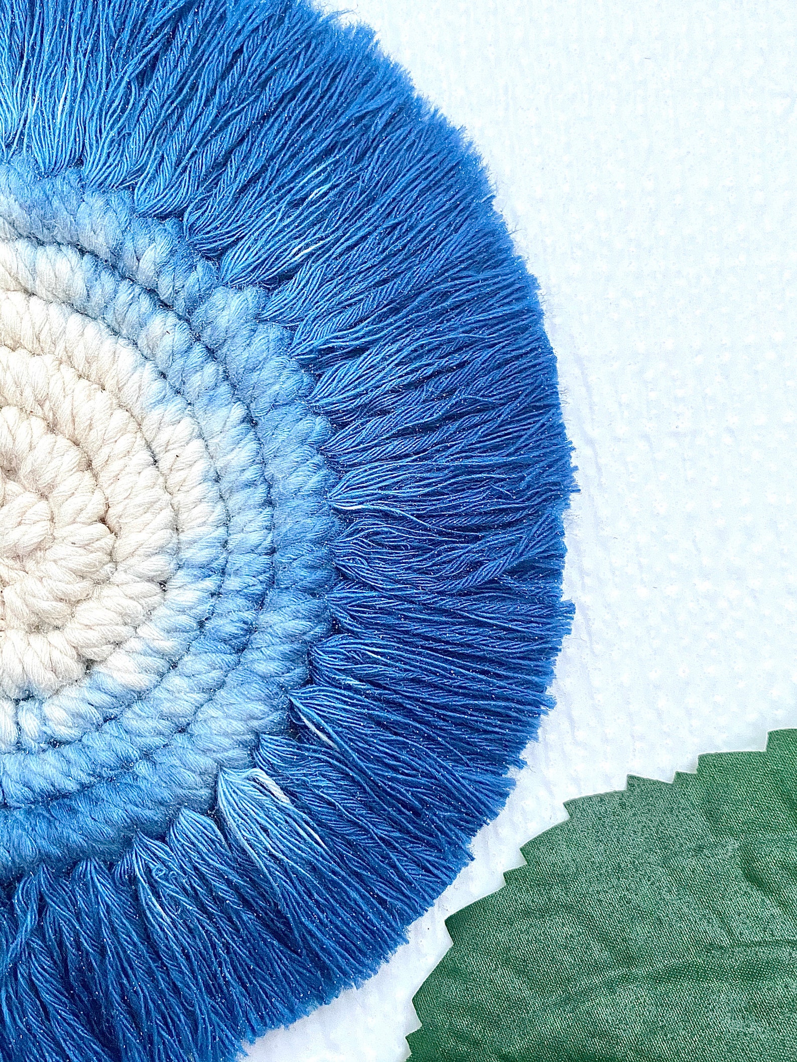 Blue Boho Coaster, Macrame Fringe Coaster, Living Room Decor - Etsy