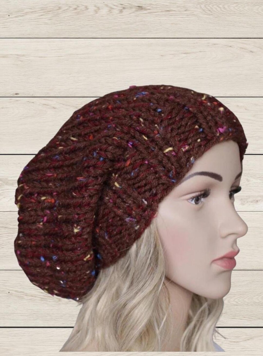 Women's Slouchy Winter Hat Chunky Knit Winter Hat Slouchy Beanie Hat ...