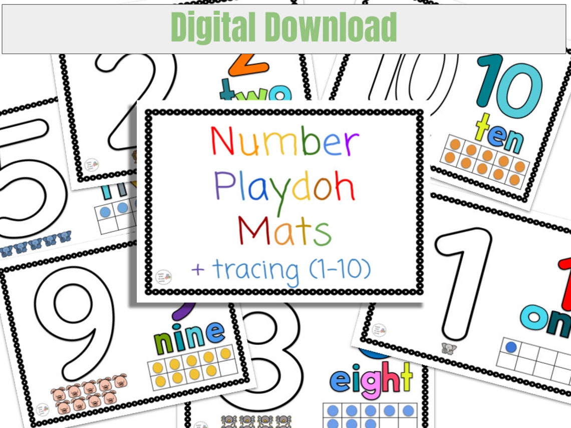 Number Tracing & Playdoh Mats : DIGITAL DOWNLOAD - Etsy