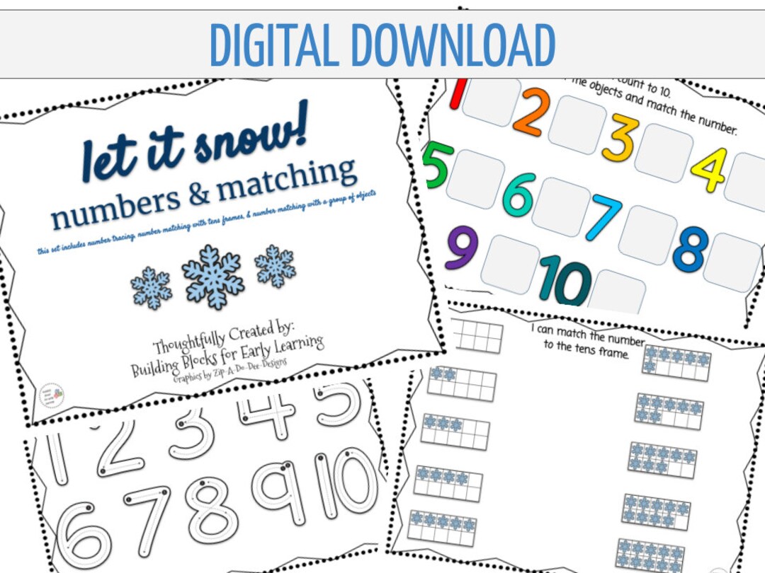 DIGITAL DOWNLOAD 'let It Snow' Number Matching - Etsy