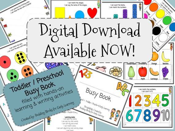 Printable : Toddler Busy Book | Etsy