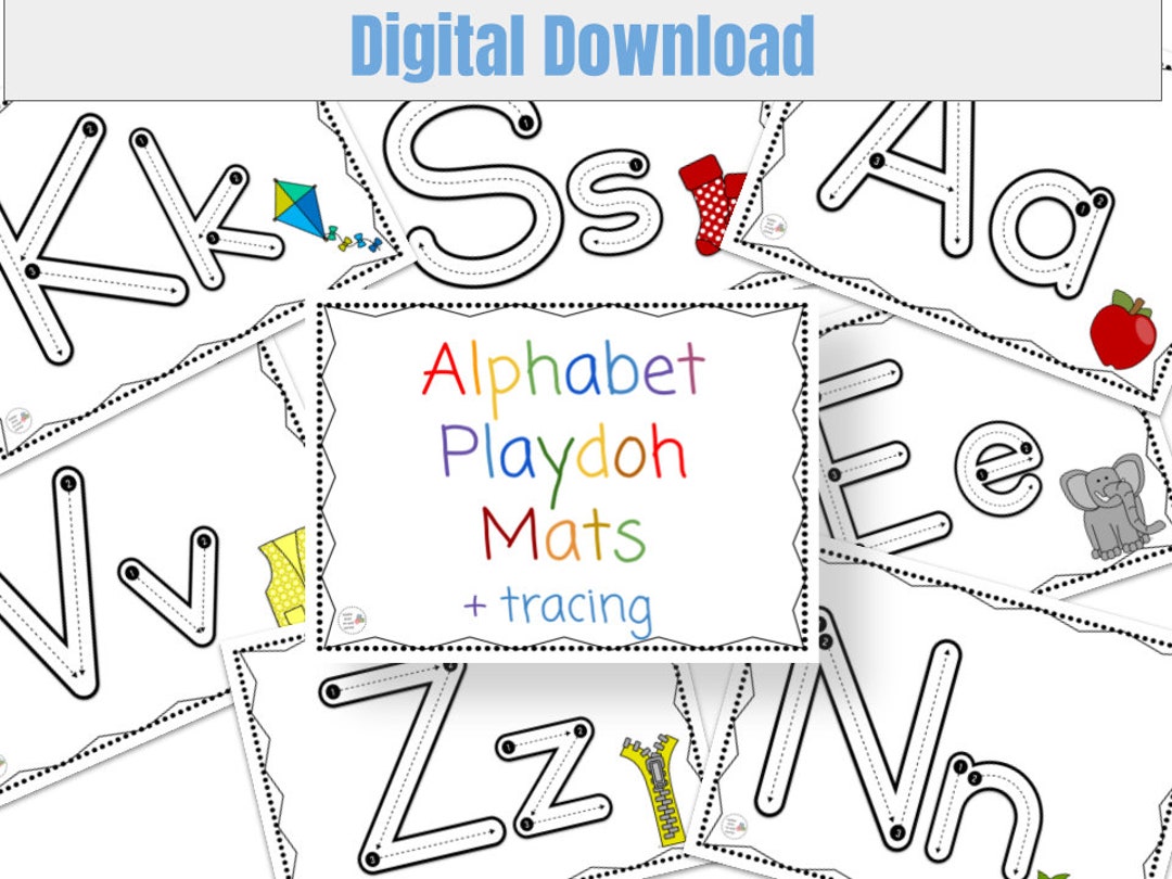Alphabet Playdoh Mats + Tracing - Etsy