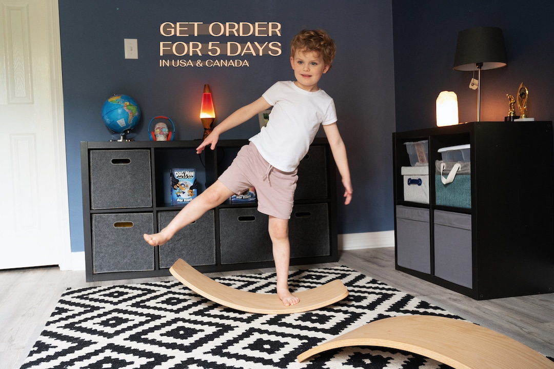 Montessori Balance Board: Handcrafted Wooden Rocker Board for Kids ...