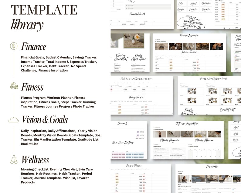 Aesthetic Matcha Planner Notion Template Life Organizer Matcha Green ...