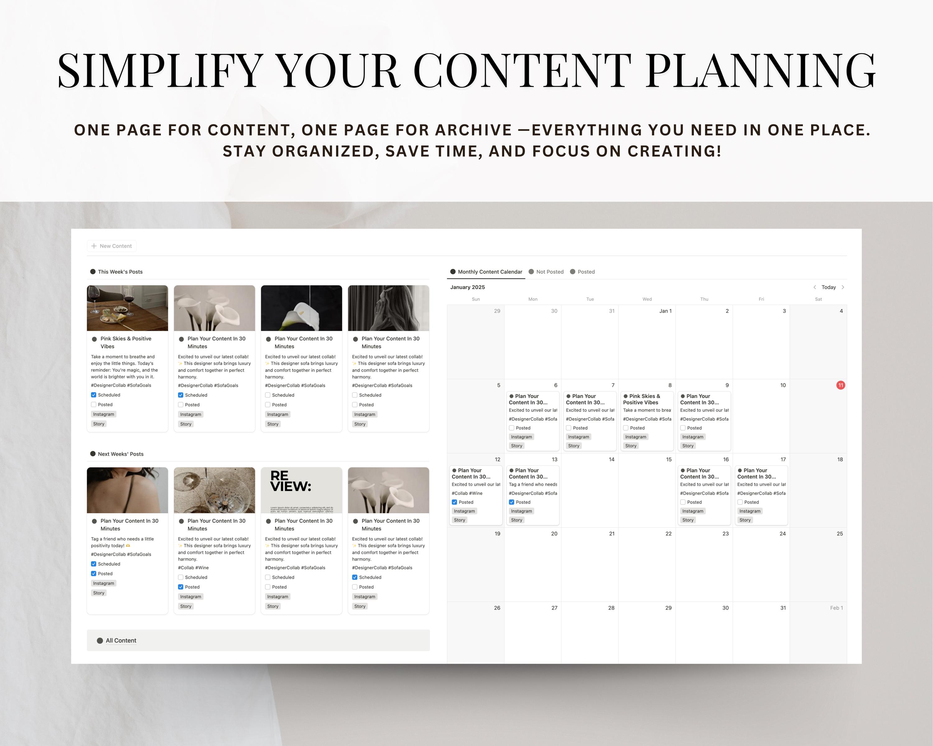Simple Content Planner Notion Template for Social Media Planning ...