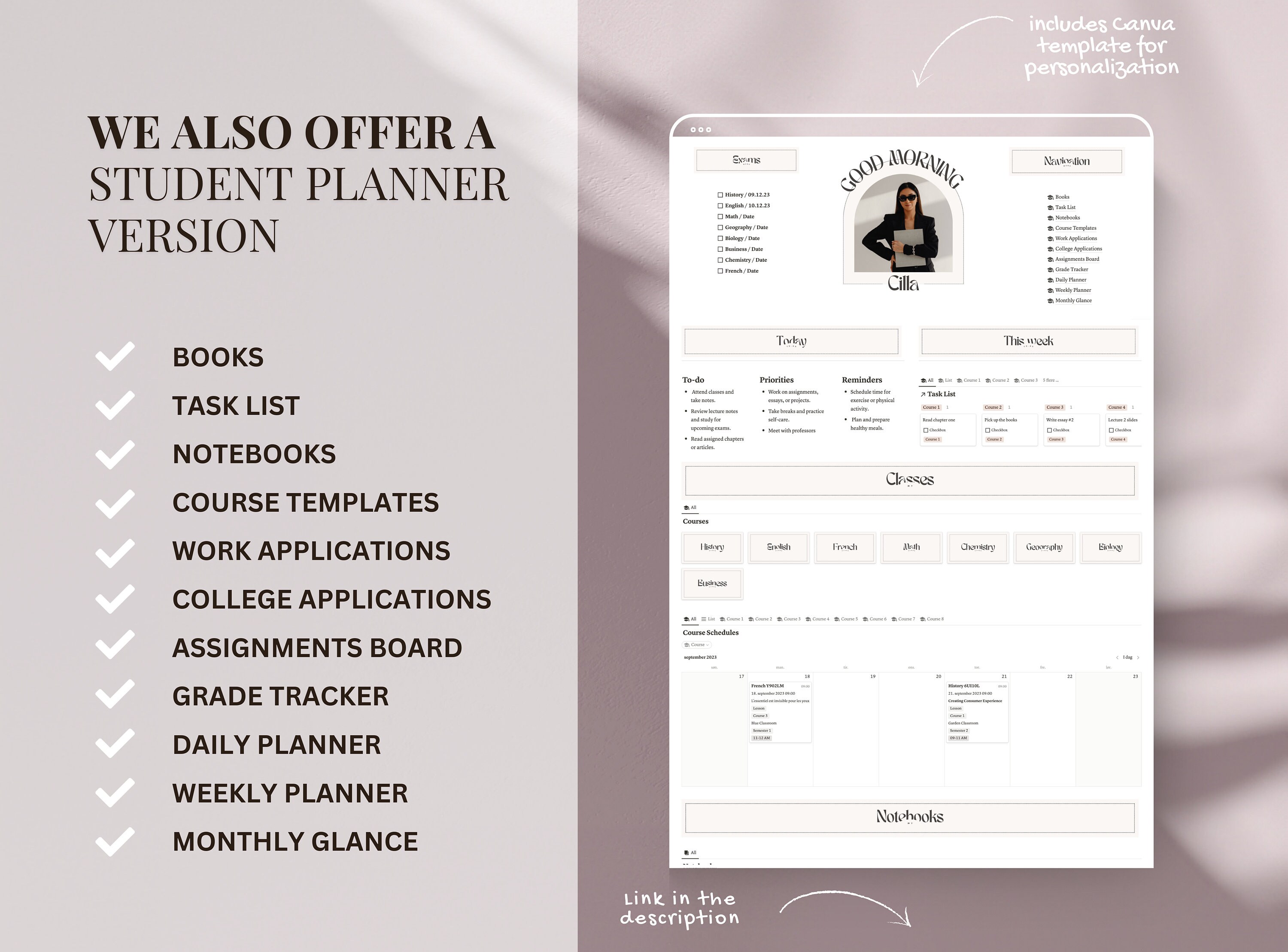 Vision Board Template Notion Manifestation Planner Journaling Ideas Aesthetic Goal Setting ...