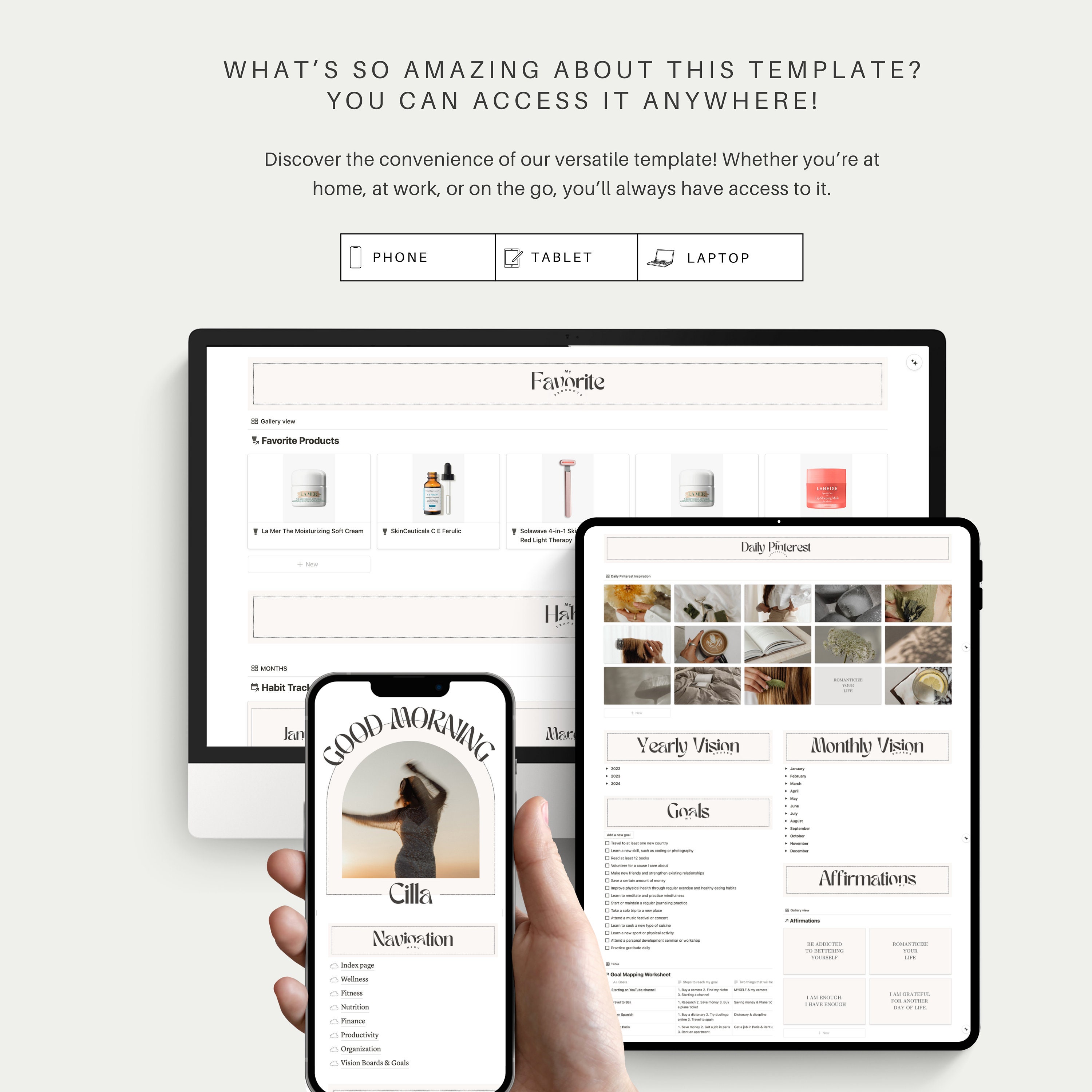 Beige Notion Planner Cute Templates for Life Planning and Organization ...