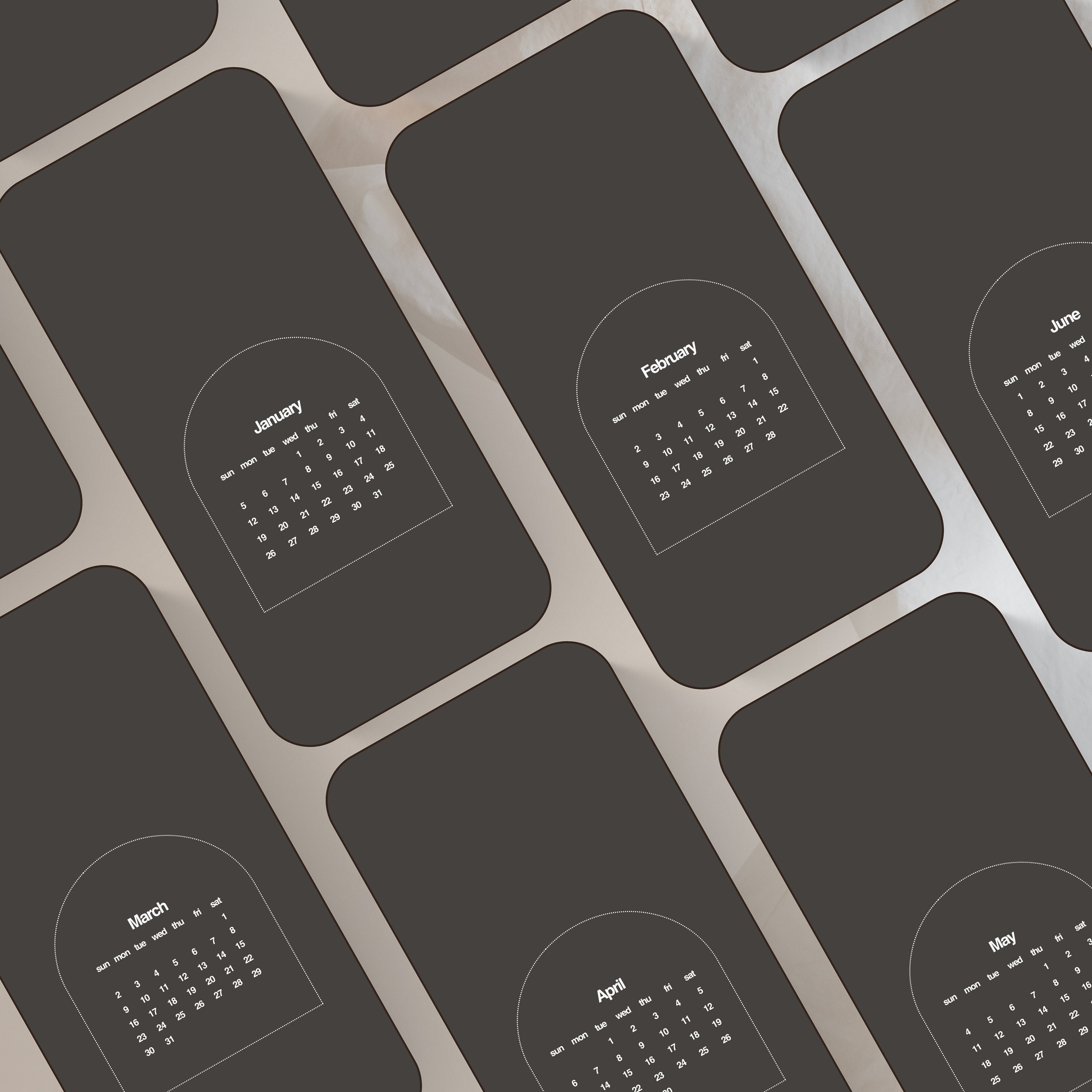 2025 Calendar Wallpaper for Phone Digital Background Calendar Wallpaper ...