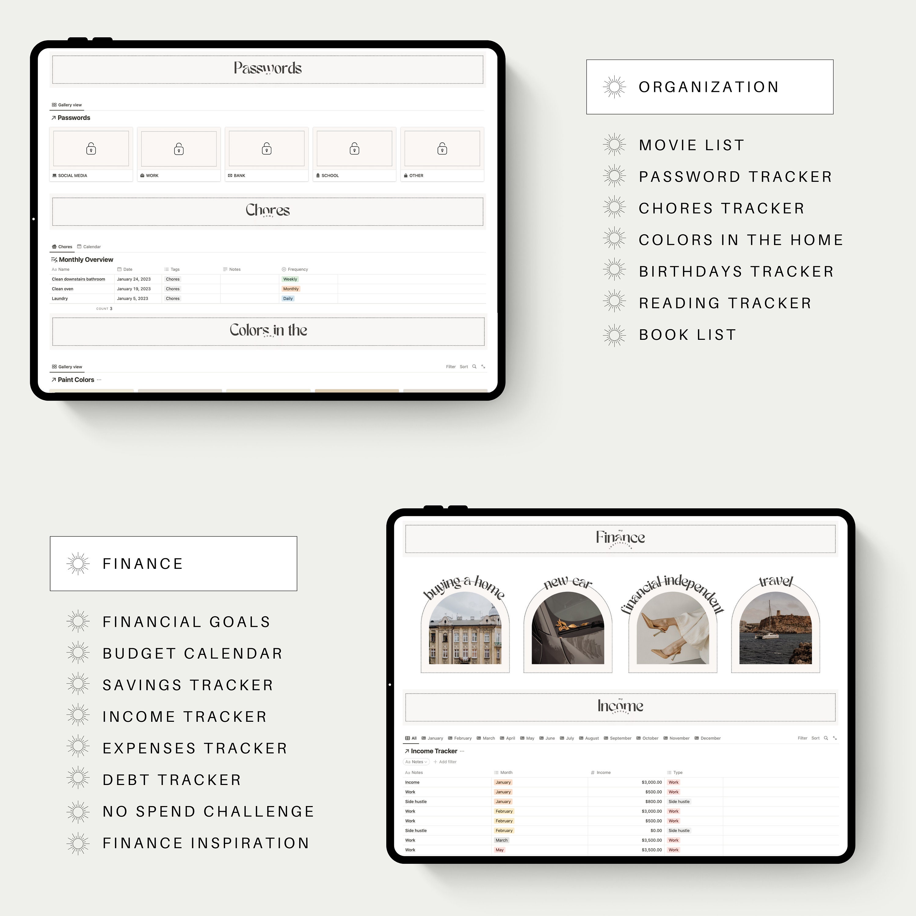 Beige Notion Planner Cute Templates for Life Planning and Organization ...