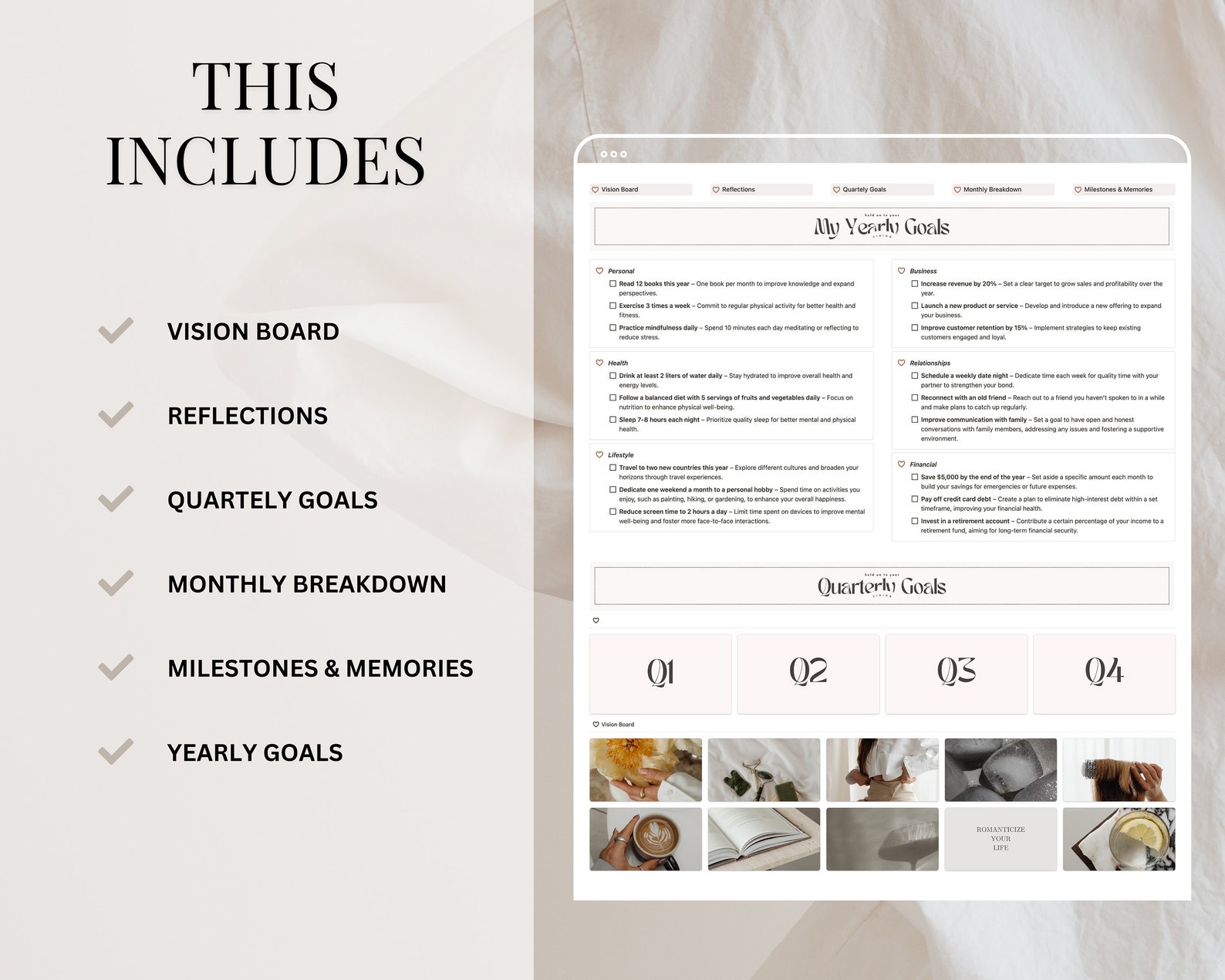 Notion Goal Planner Template for Quarterly Goals and Milestones ...