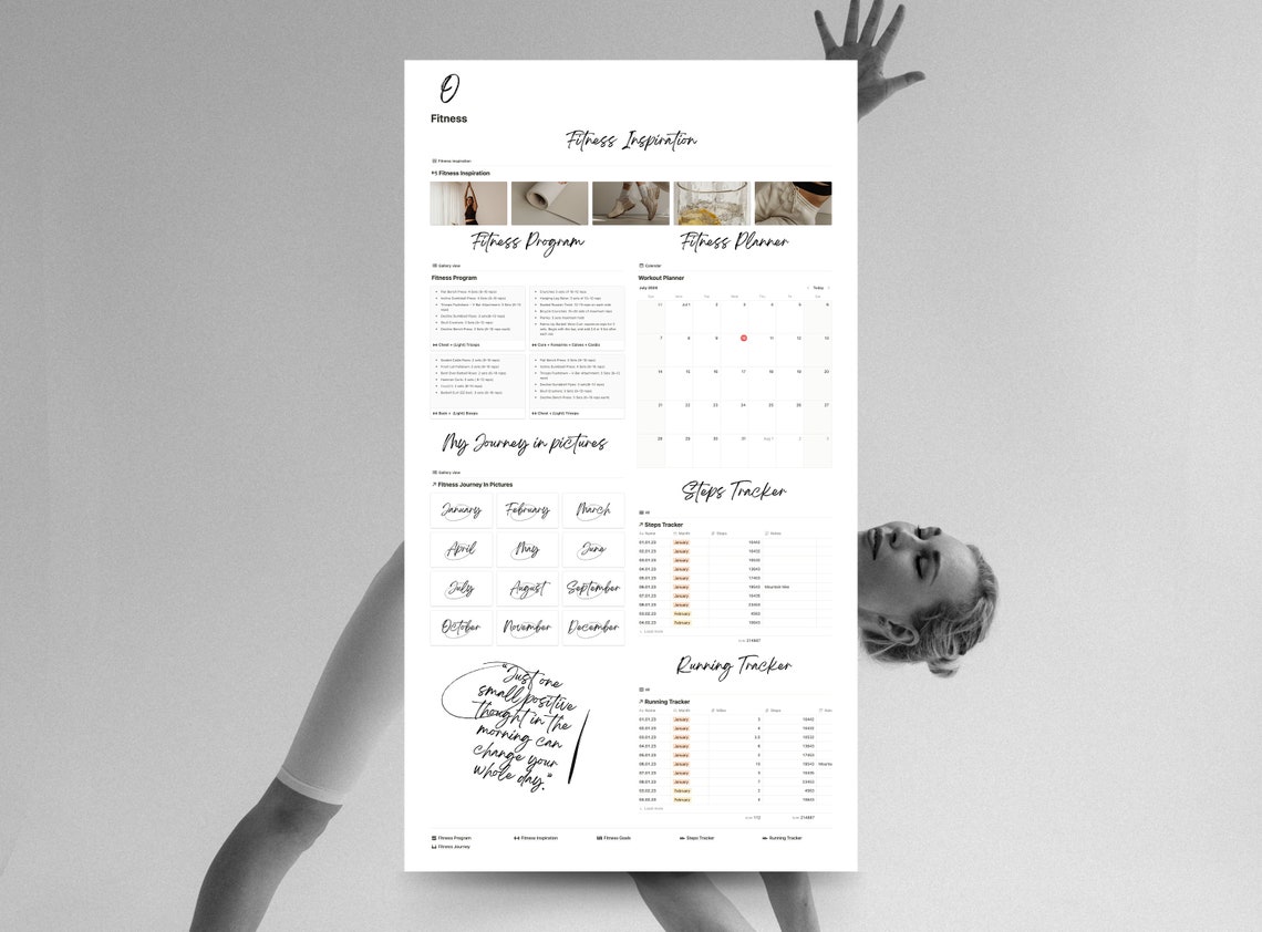 Customizable Notion Fitness Dashboard Template for Tracking Workouts Easy-to-use Notion Running ...