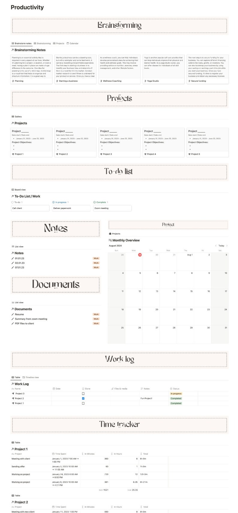 Notion Project Management Template for Small Businesses Download ...