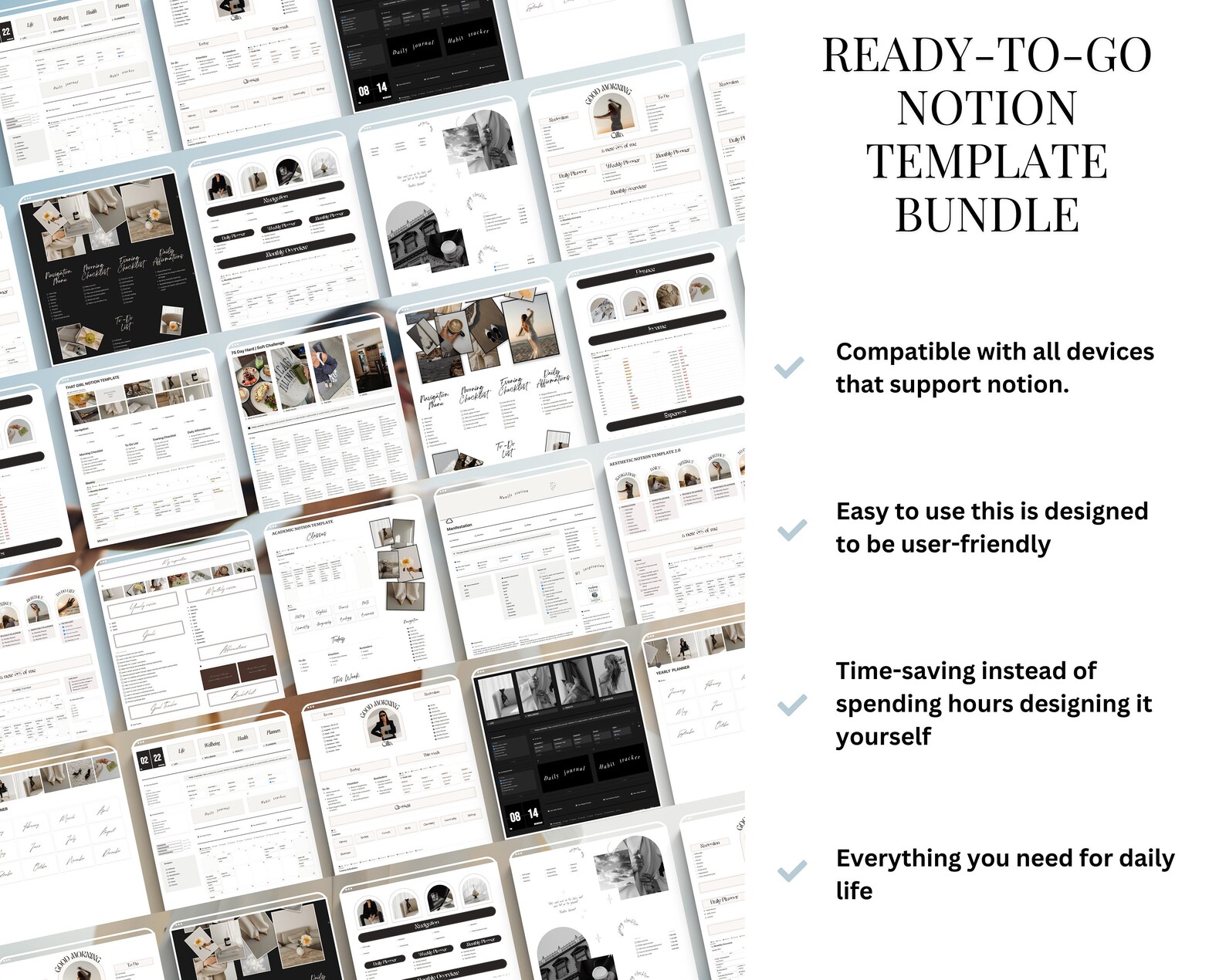 Ultimate Notion Templates Bundle for Productivity Notion Bundle Kit ...