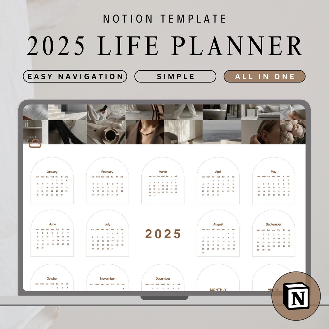 ADHD Digital Planner Template for Notion 2025 Monthly Life Planner With ...