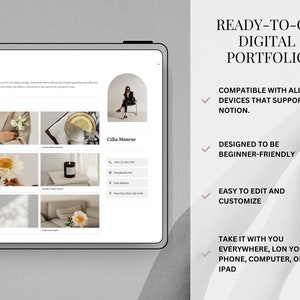 Notion Portfolio Template Resume Digital Customizable Notion Template ...