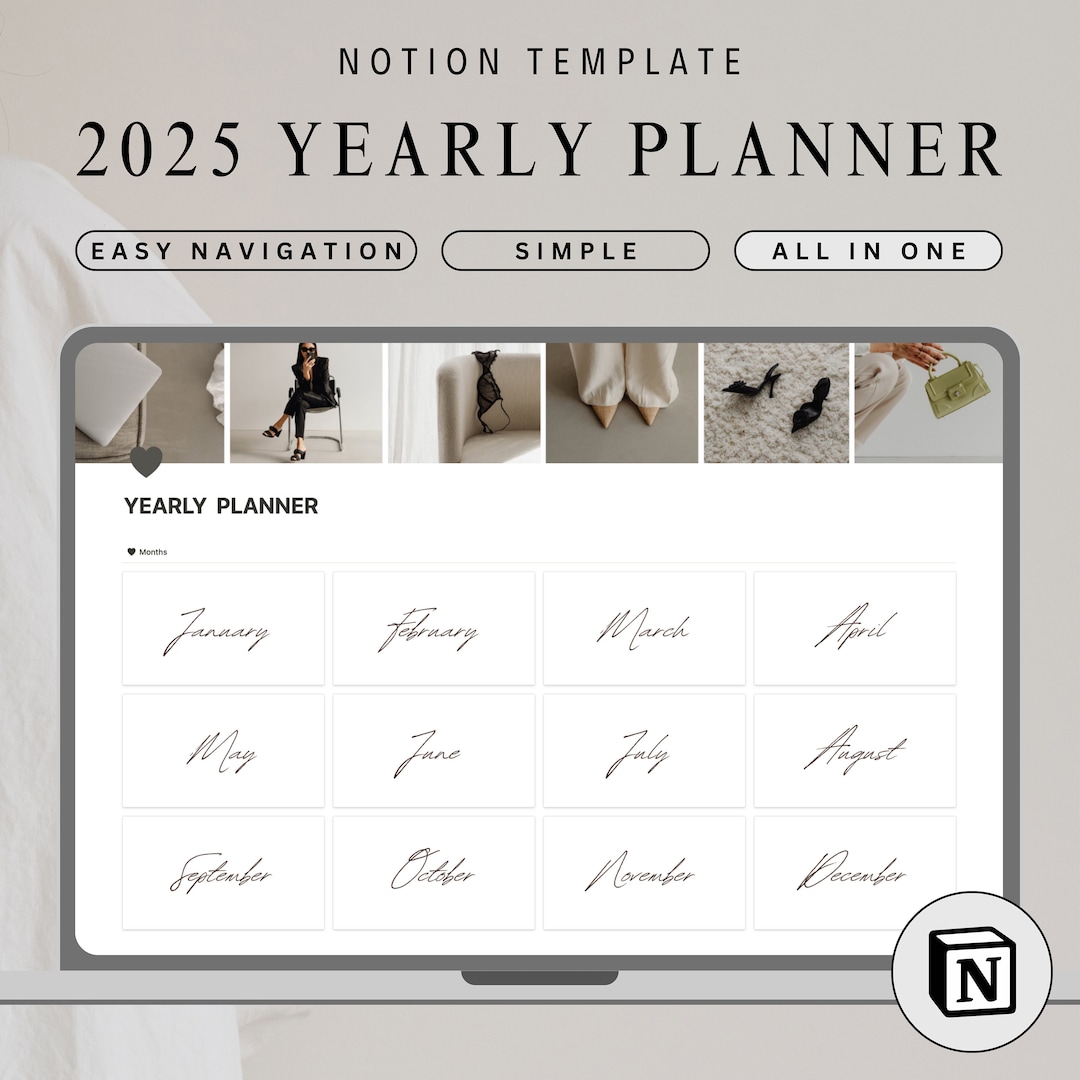 2025 Digital Planner Notion Template With Monthly Weekly and Daily ...