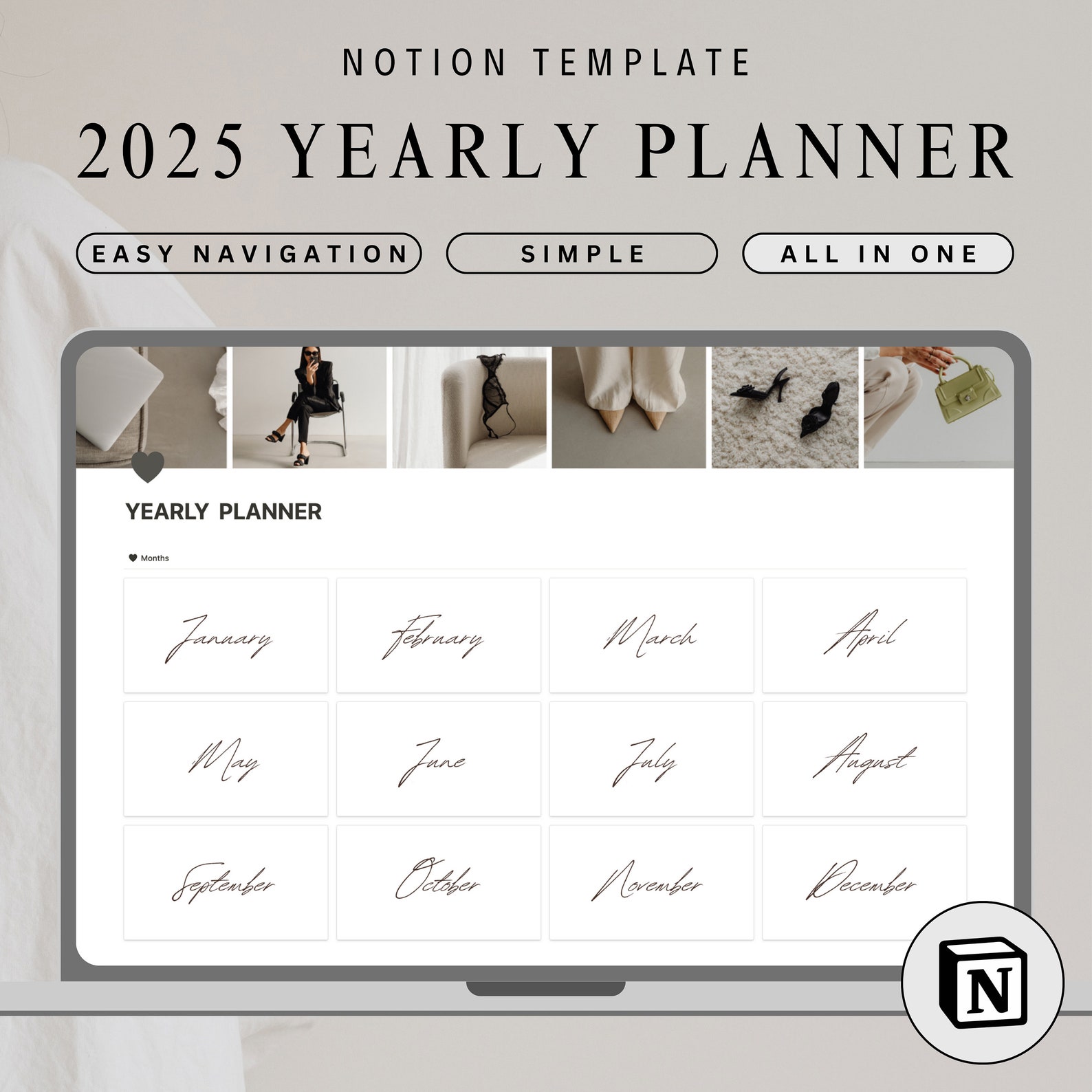 2025 Digital Planner Notion Template With Monthly Weekly and Daily ...
