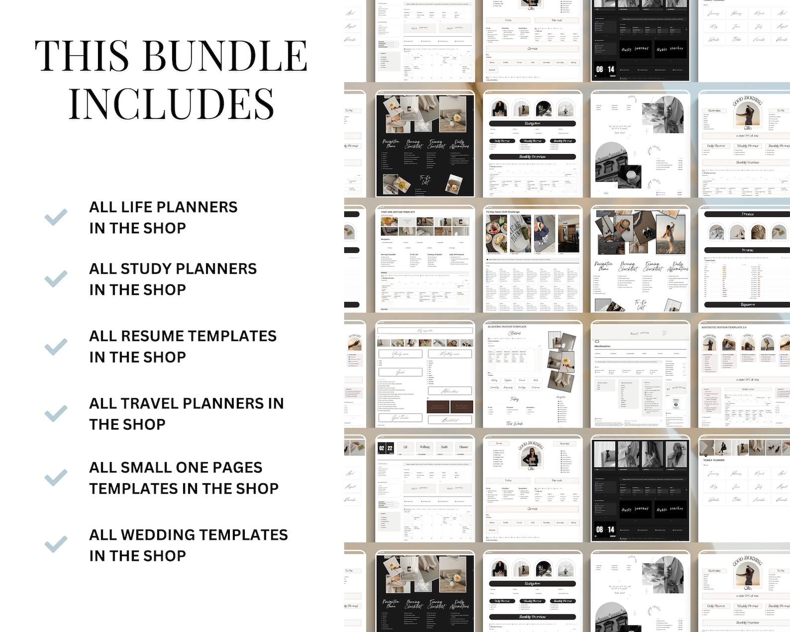 Ultimate Notion Templates Bundle for Productivity Notion Bundle Kit ...