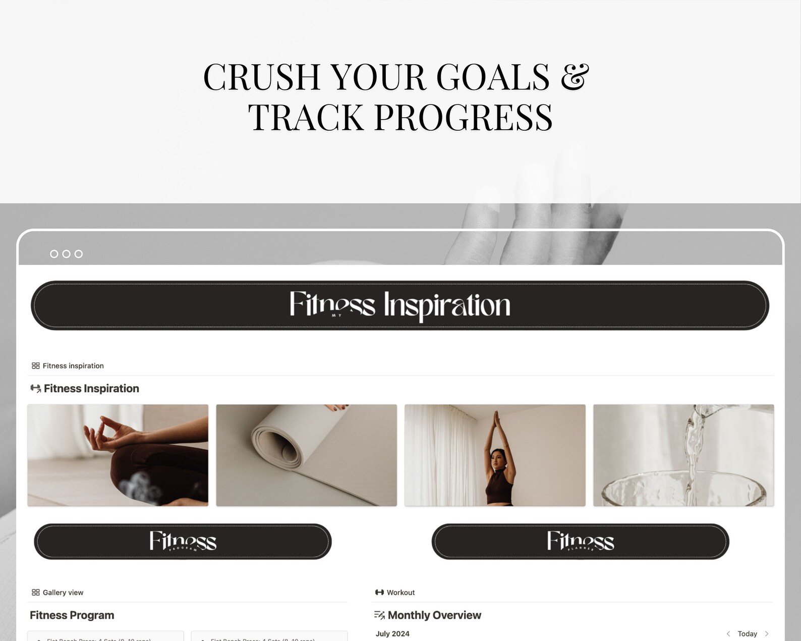 Simple Notion Exercise Tracker for Fitness Goal Tracking Notion ...