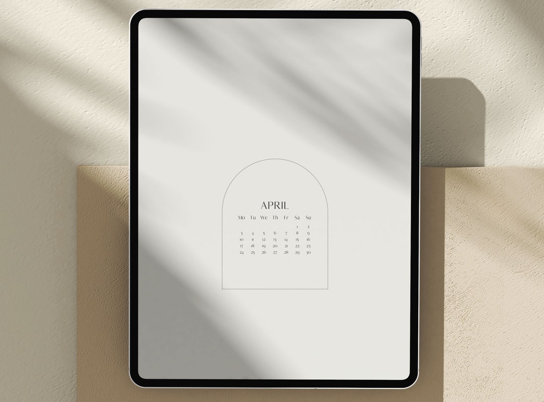 Ipad Wallpaper Calendar Minimalistic Neutral Lock Screen - Etsy
