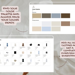 Notion Template Wardrobe Manager Notion Outfit Planner Digital Closet ...