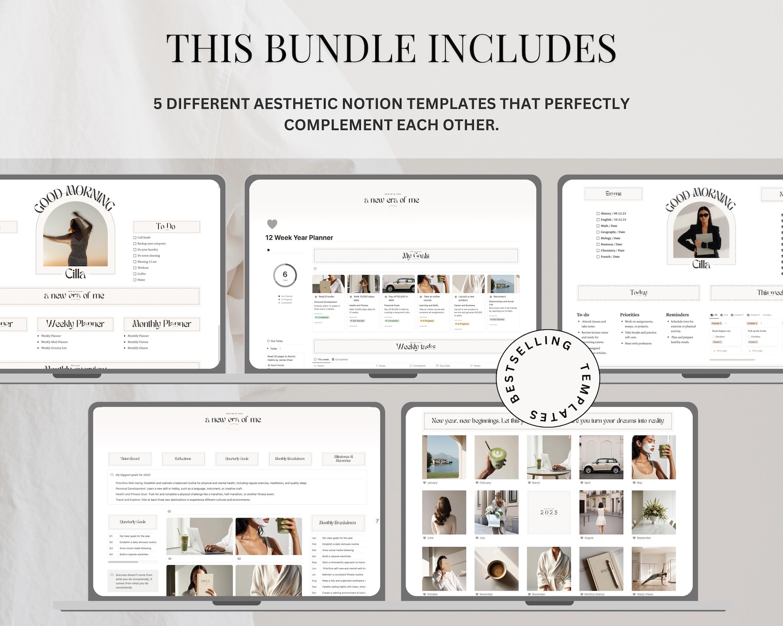 All-in-one Aesthetic Notion Templates Bundle for 2025 Notion Life ...