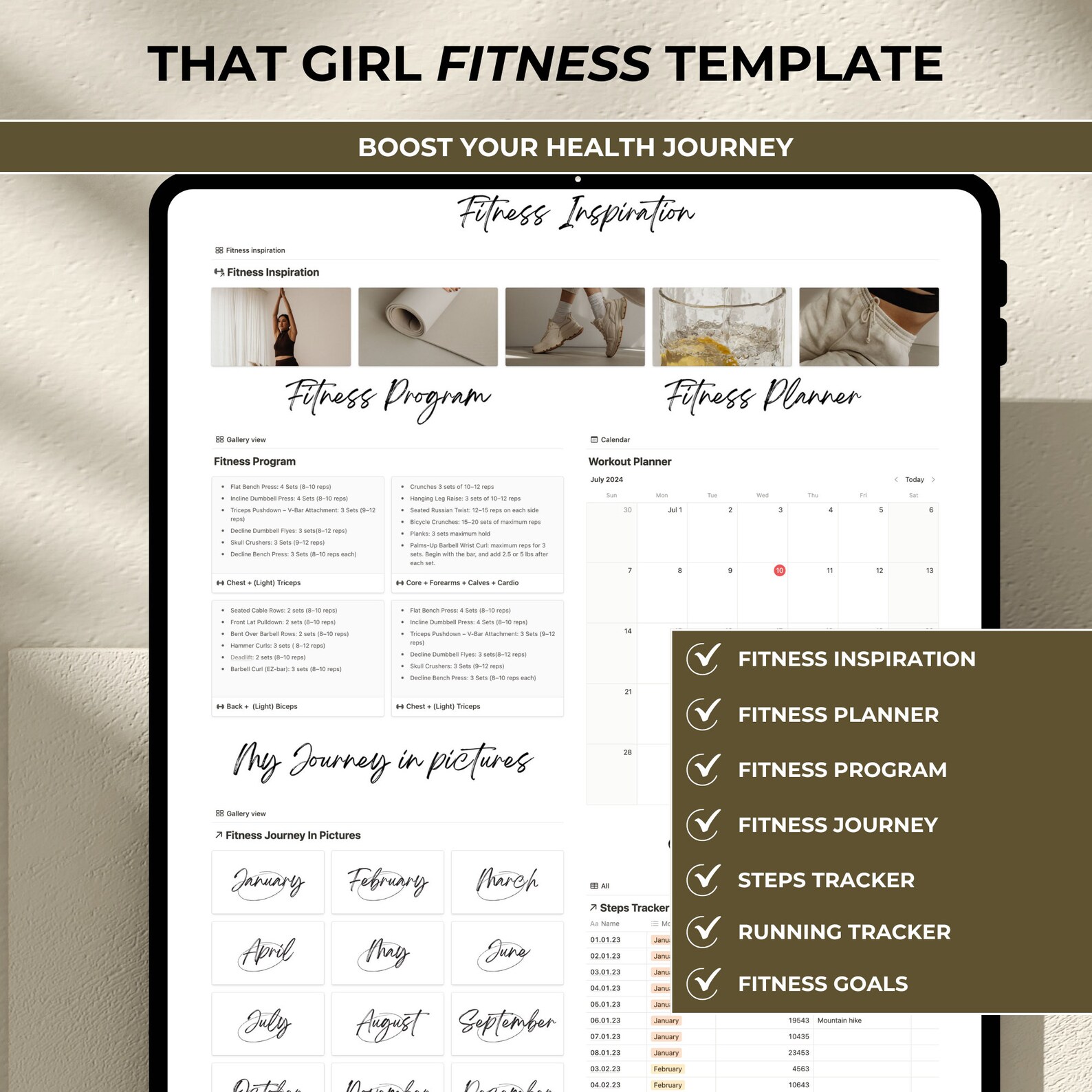 Daily Workout Calendar App Aesthetic Fitness Schedule for Females ...