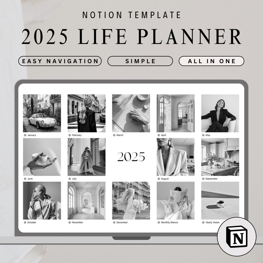 2025 Notion Life Planner Template All in One Notion Dashboard That Girl ...